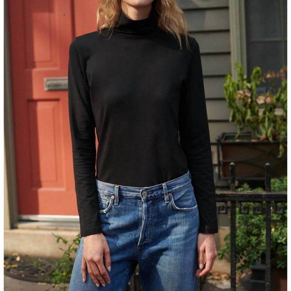White + Warren | Tops | New White Warren Scrunch Neck Tee Top In Black ...
